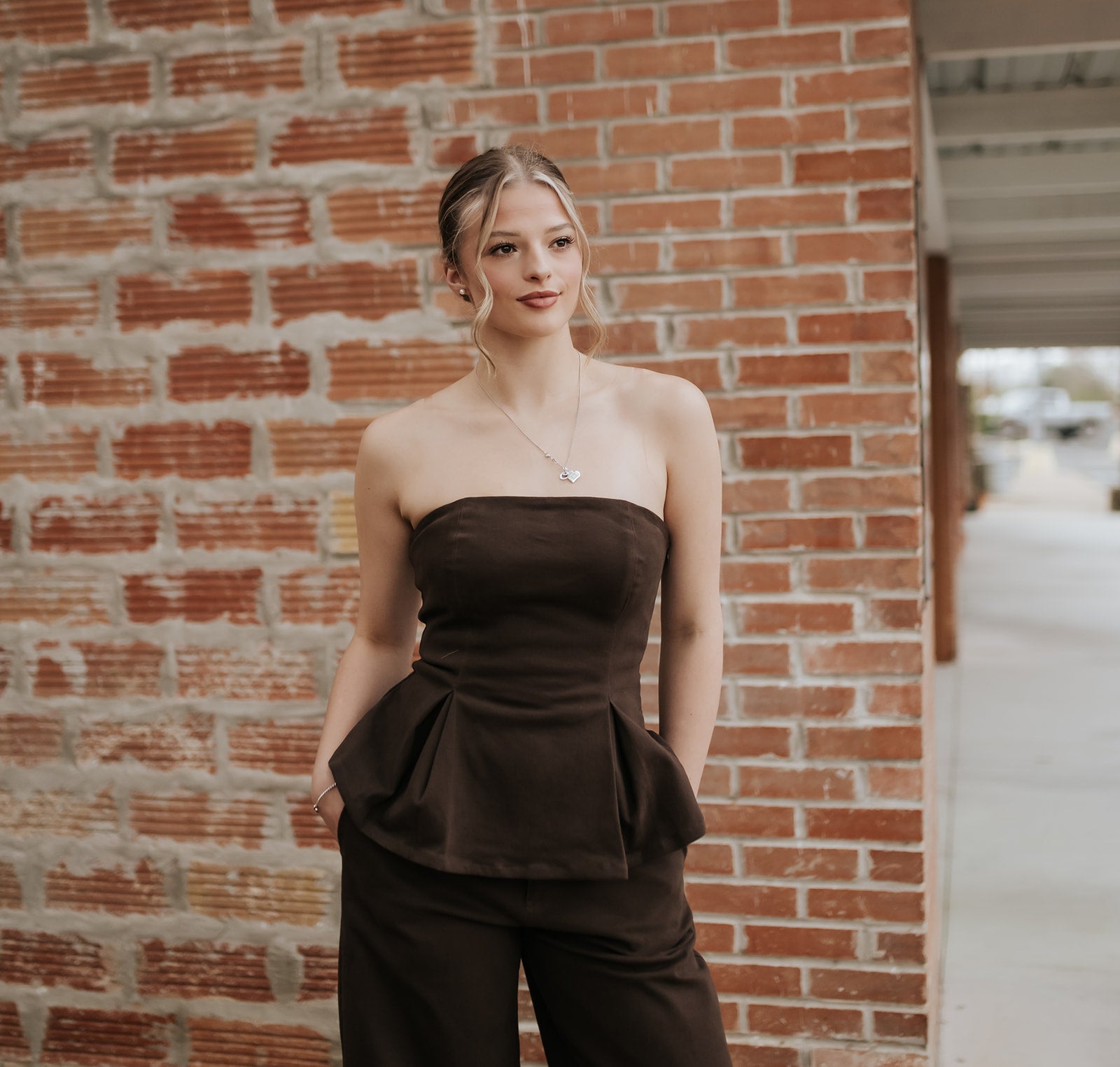 Dark Brown Strapless Top and Barrel Pant Set IST26128 – Southern Soule ...