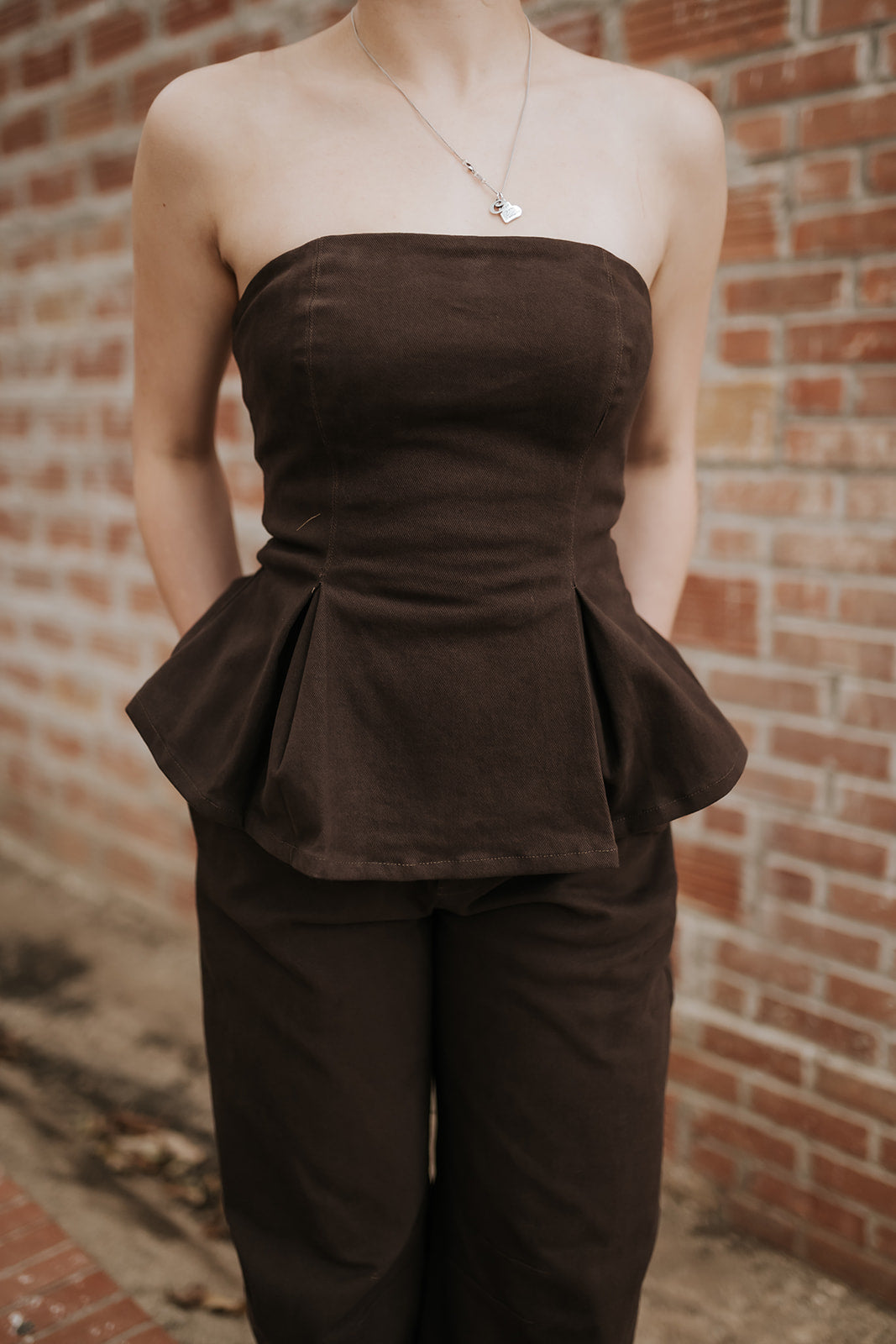 Dark Brown Strapless Top and Barrel Pant Set IST26128 – Southern Soule ...